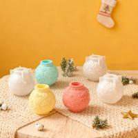 China Embossed snowflake pattern round ball lantern candle holder DIY Christmas aromatherapy gypsum silicone mold for sale