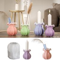 China DIY resin mirror lace flower hydroponic vase DIY gypsum candle holder silicone mold for sale