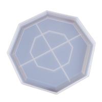 China DIY crystal dropper mold, large octagonal dish, table, polygonal base, coaster, silicone mold for sale
