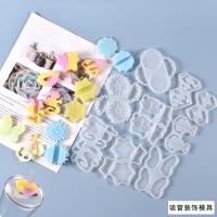 China DIY crystal dropper molds, multiple attractive and upgraded straw decoration silicone molds, available for wholesale in stock for sale