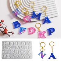 China DIY resin shaped 26 English letter dropper mold aromatherapy keychain pendant silicone mold for sale