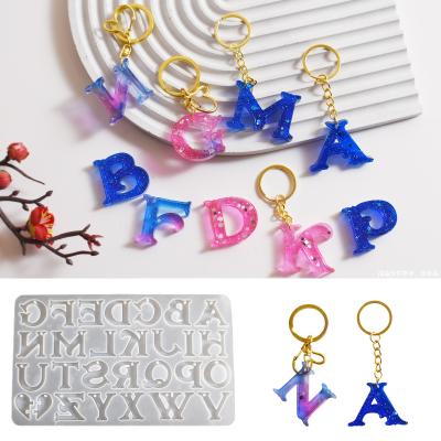China DIY resin shaped 26 English letter dropper mold aromatherapy keychain pendant silicone mold for sale