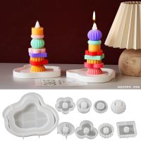 China DIY Candle Stacking Music Silicone Mold Aromatherapy Candlestick Candleholder Multiple Circus Stacking Music Molds for sale