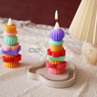 China DIY Candle Stacking Music Silicone Mold Aromatherapy Candlestick Candleholder Multiple Circus Stacking Music Molds for sale