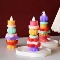 China DIY Candle Stacking Music Silicone Mold Aromatherapy Candlestick Candleholder Multiple Circus Stacking Music Molds for sale