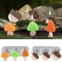China Sanlian Mushroom Pinecone Candle Ornament Grinding DIY Resin Gypsum Home Decor Dropping Silicone Mold for sale