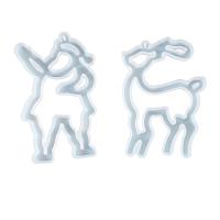 China DIY crystal dropper mold, Santa Claus reindeer pendant, room decoration theme, silicone mold for sale