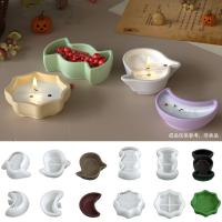 China DIY aromatherapy gypsum Halloween ghost spider web moon candy candle cup ornament silicone mold for sale