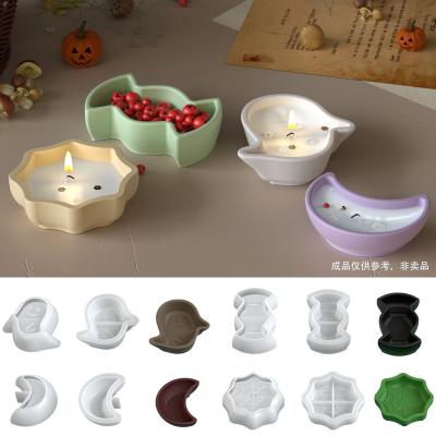China DIY aromatherapy gypsum Halloween ghost spider web moon candy candle cup ornament silicone mold for sale