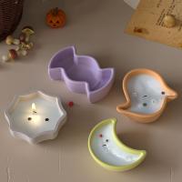 China DIY aromatherapy gypsum Halloween ghost spider web moon candy candle cup ornament silicone mold for sale