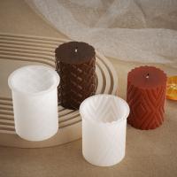 China DIY Crystal Dropping Gel Mold Cylinder Aromatherapy Diamond Leather Pattern Gypsum Candle Ornament Silicone Mold for sale