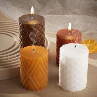 China DIY Crystal Dropping Gel Mold Cylinder Aromatherapy Diamond Leather Pattern Gypsum Candle Ornament Silicone Mold for sale