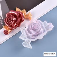 China DIY crystal drip glue mold with branches, rose petals, table decoration, silicone mold spot wholesale for sale
