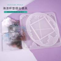 China DIY crystal dropper mold, irregular coaster, table, wavy base, silicone mold wholesale for sale