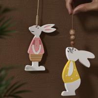 China Easter DIY Resin Gypsum Four Grid Little Rabbit Pendant Hanging Key Hanging Silicone Mold for sale