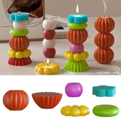 China Factory direct sales of silicone candle molds DIY layered music souvenirs aromatherapy candle molds for sale