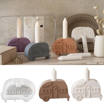 China DIY crystal dropper resin gypsum car candle holder ornament grinding tool aromatherapy candle holder silicone mold for sale