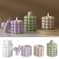 China DIY resin gypsum cement polka dot bubble bead storage jar aromatherapy candle cup ornament silicone mold for sale