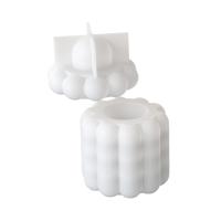 China DIY resin gypsum cement polka dot bubble bead storage jar aromatherapy candle cup ornament silicone mold for sale