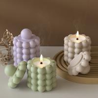 China DIY resin gypsum cement polka dot bubble bead storage jar aromatherapy candle cup ornament silicone mold for sale