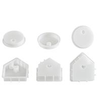 China Hollow out love house candle holder silicone mold DIY circular aromatherapy gypsum candle holder decoration mold for sale