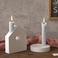 China Hollow out love house candle holder silicone mold DIY circular aromatherapy gypsum candle holder decoration mold for sale