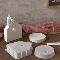 China Hollow out love house candle holder silicone mold DIY circular aromatherapy gypsum candle holder decoration mold for sale