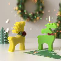 China DIY Drip Glue Christmas Deer Hanging Silicone Mold Aromatherapy Gypsum Three Link Deer Candle Pendant Mold for sale