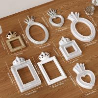 China Ins Style European Crown Photo Frame Silicone Mold DIY Elliptical Love Square Aromatherapy Gypsum Pendant Dropping Mold for sale