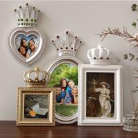 China Ins Style European Crown Photo Frame Silicone Mold DIY Elliptical Love Square Aromatherapy Gypsum Pendant Dropping Mold for sale