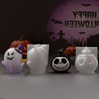 China 3D 3D hooded demon ghost pumpkin Halloween dropper silicone mold aromatherapy candle plaster mold for sale