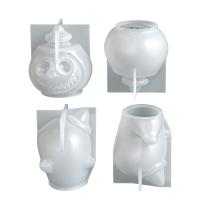 China 3D 3D hooded demon ghost pumpkin Halloween dropper silicone mold aromatherapy candle plaster mold for sale