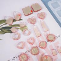 China DIY crystal drop glue mold earring pendant, homemade handmade jewelry pendant, decorative silicone mold for sale