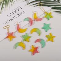 China New Earrings Pendant Silicone Mold DIY Six Grid Perforated Star Moon Pendant Earrings Dropping Mold for sale