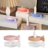 China Dropping resin gypsum small fish ornament candle grinder DIY candle stand candle base silicone mold for sale