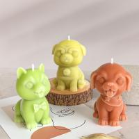 China 3D simulation cute animal and little dog silicone mold DIY dog aromatherapy candle plaster decoration mold for sale