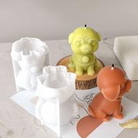 China 3D simulation cute animal and little dog silicone mold DIY dog aromatherapy candle plaster decoration mold for sale