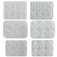 China DIY Easter Rabbit Egg Rabbit Angel House Christmas Snowflake Bell Keychain Pendant Silicone Mold for sale