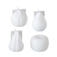 China 3D Apple Pear Peach Pumpkin Fruit Vegetable Aromatherapy Gypsum Candle Decoration Silicone Mold for sale