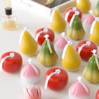 China 3D Apple Pear Peach Pumpkin Fruit Vegetable Aromatherapy Gypsum Candle Decoration Silicone Mold for sale