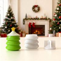 China Aromatherapy gypsum resin cement pentagram Christmas tree storage jar candle cup ornament silicone mold for sale