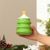 China Aromatherapy gypsum resin cement pentagram Christmas tree storage jar candle cup ornament silicone mold for sale