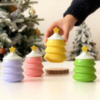 China Aromatherapy gypsum resin cement pentagram Christmas tree storage jar candle cup ornament silicone mold for sale