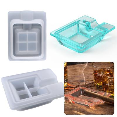 China DIY crystal dropper ashtray mold, cigar ashtray, table decoration, storage box, silicone mold for sale