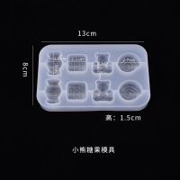 China DIY crystal dropper mold, teddy bear candy whole board pendant, cute accessory, silicone mold for sale