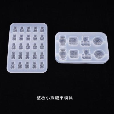 China DIY crystal dropper mold, teddy bear candy whole board pendant, cute accessory, silicone mold for sale