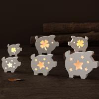 China DIY Easter aromatherapy gypsum hollow four leaf clover five pointed star three connected pig ornament silicone mold for sale