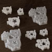 China DIY Easter aromatherapy gypsum hollow four leaf clover five pointed star three connected pig ornament silicone mold for sale