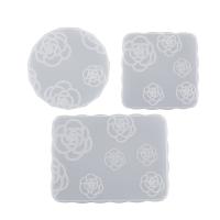 China DIY epoxy resin camellia tray drip glue grinder, long square square circular gypsum table, coaster, silicone rubber for sale