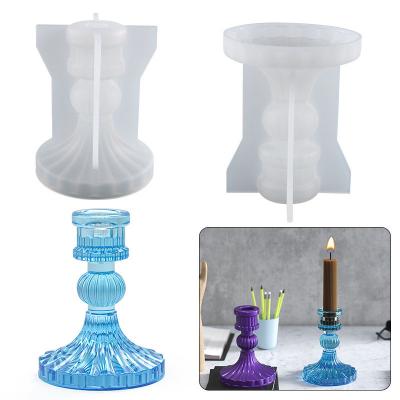 China DIY crystal drip adhesive jewelry grinding tool, three-dimensional striped column, candle holder, silicone mold source wholesale for sale